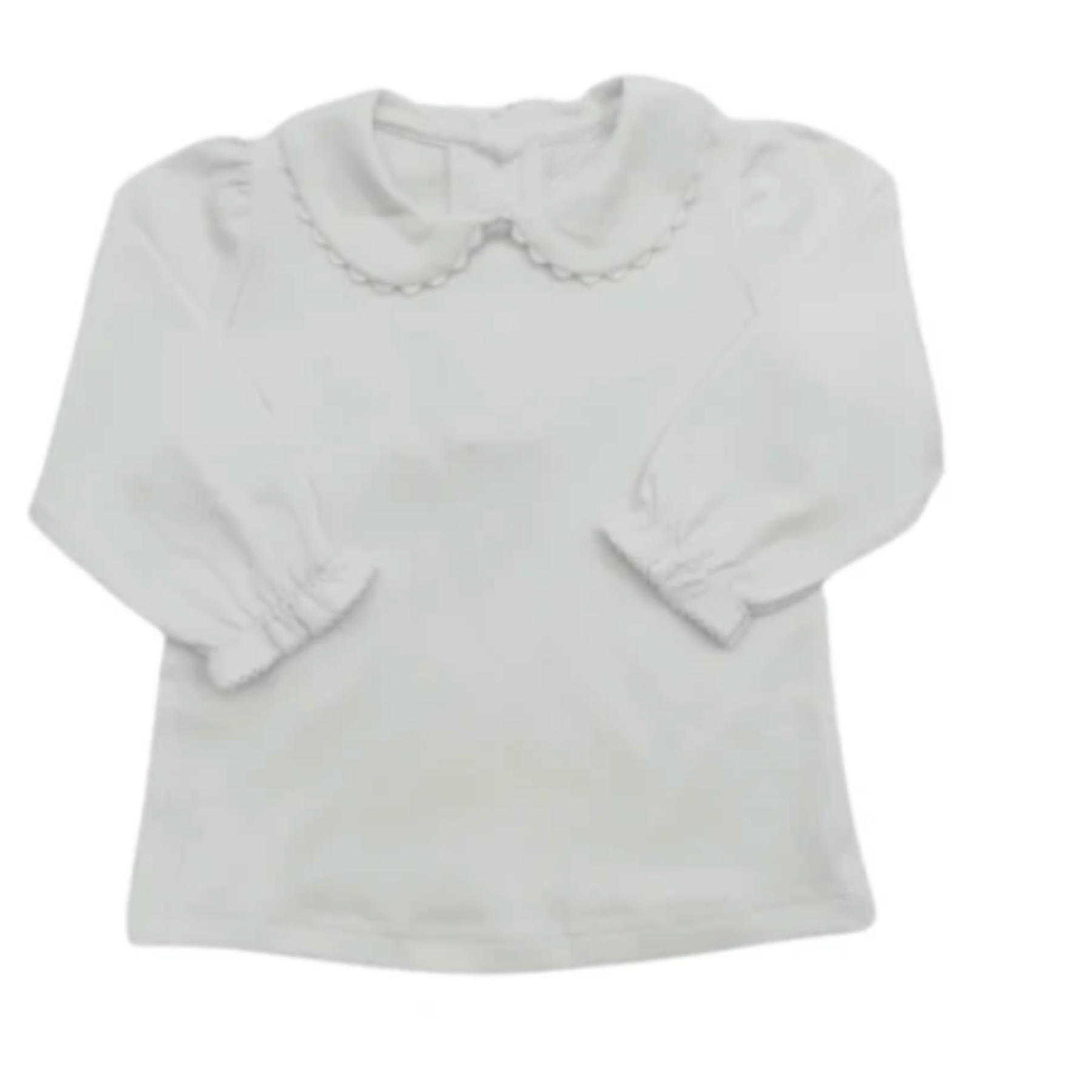 Girls Long Sleeve Scallop Collar Shirt – Petite Petal Embroidery Atelier